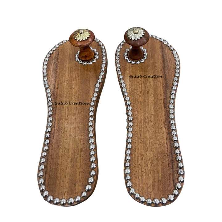 Hand Crafted Wood Slipper - Traditional Indian Khadama