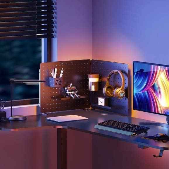 Pegboard Gaming Desk Panel - Efficient Cable Organizer