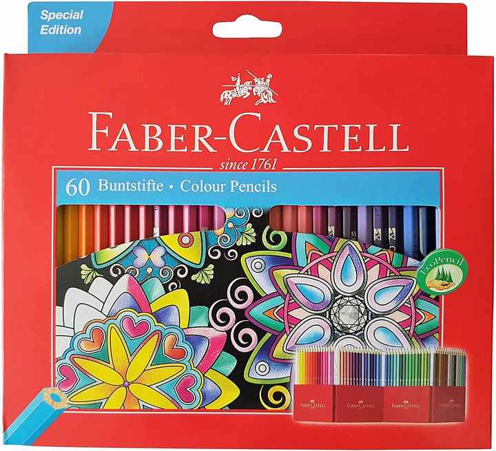 FABER PREMIUM COLOR PENCILS 60 COLOUR school and office supplies ...