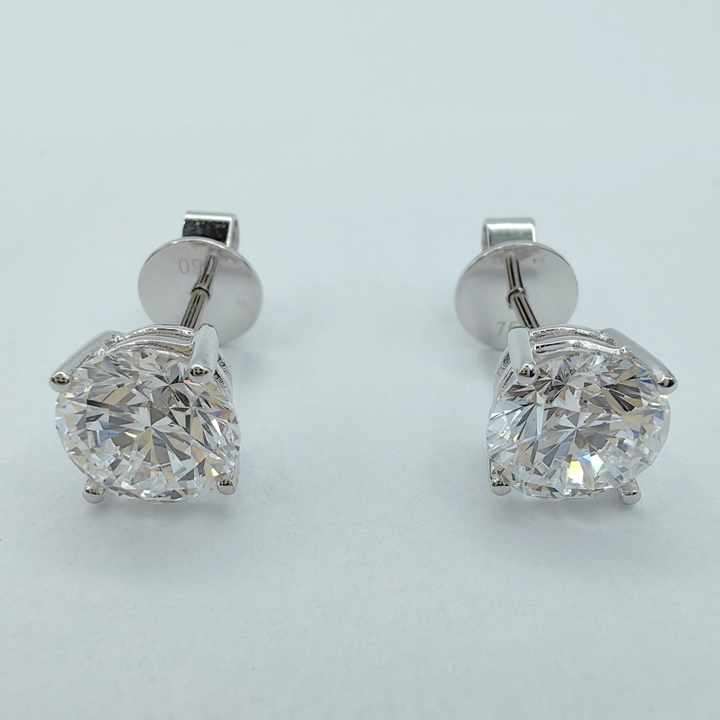 High Quality Certified Lab Diamond Stud Earrings Round Brialliant Cut ...