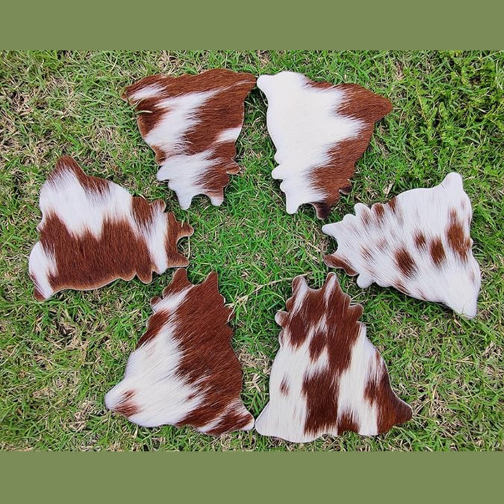 Genuine Cowhide Leather Dining Tray Mat Soft Western Style Hairon ...