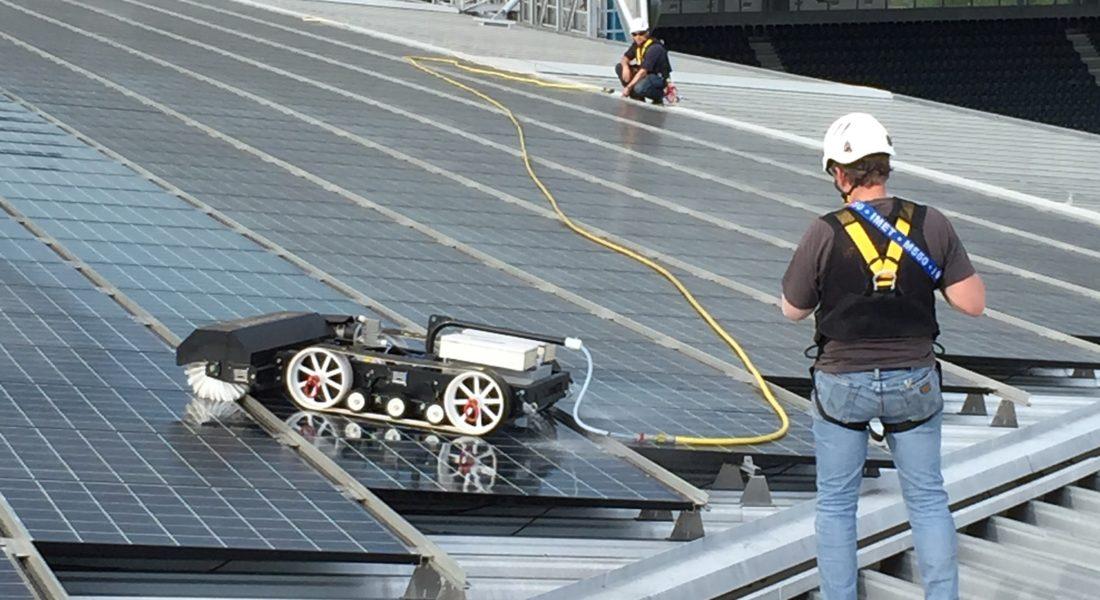 Autonomous Solar Panel Cleaning Robot Increases Solar Panel Efficiency ...