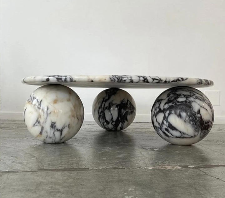 PerfectStone Luxury Veined Round Natural Stone Calacatta Viola Marble ...