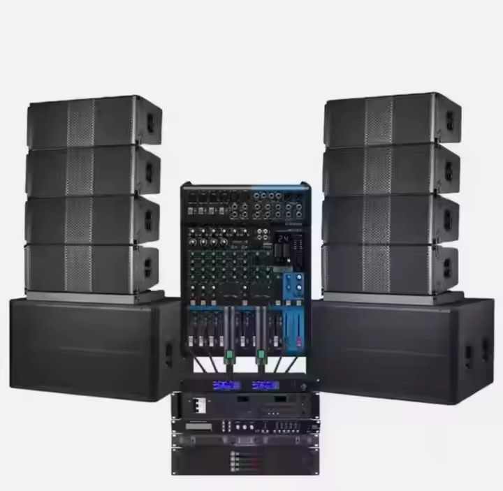 Dual 18 Inch Subwo-ofer Line Array Pro Sound Speaker System with Power ...