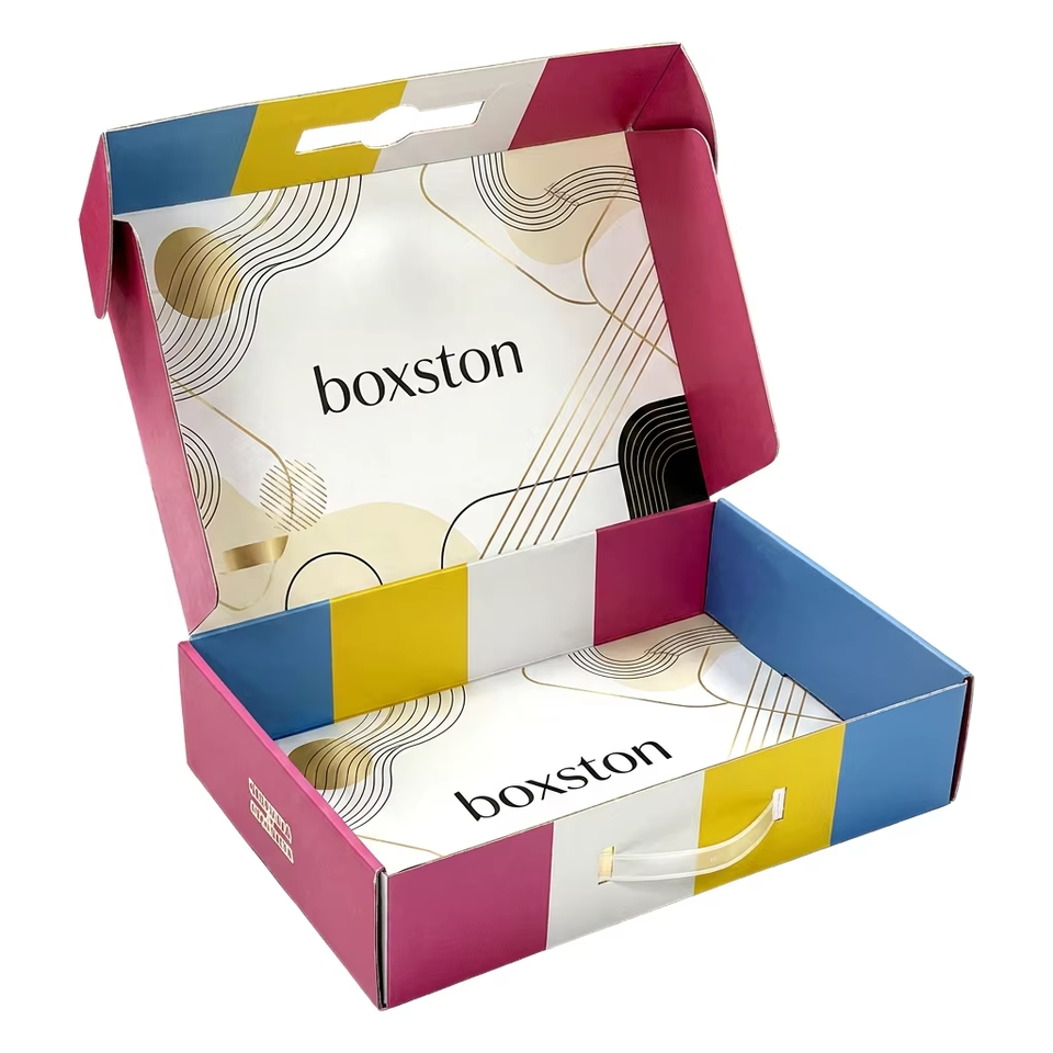 Custom Logo Printed Portable Cardboard Mailing Box with Handle Heavy ...