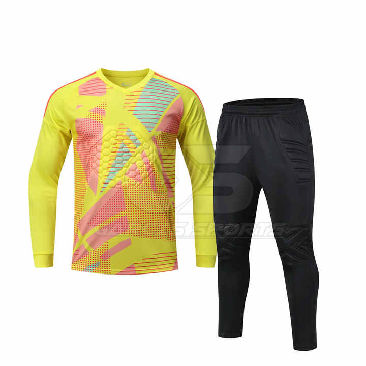Custom Professional Goalkeeper Padded Uniform Full Sleeve with Long ...