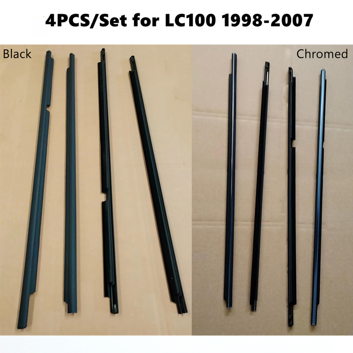 Black Chrome Weatherstrip for Toyota Land Cruiser LC100