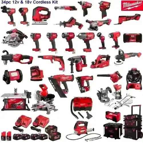Milwaukees 2695-34 M18 FUEL 18V Cordless Power Lithium-Ion Combo Kit