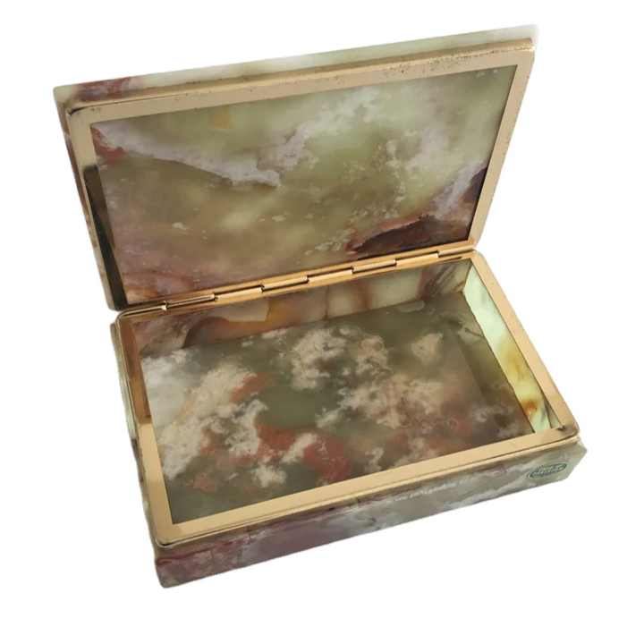 Green Onyx Rectangular Cigarette & Cigar Box - Customizable