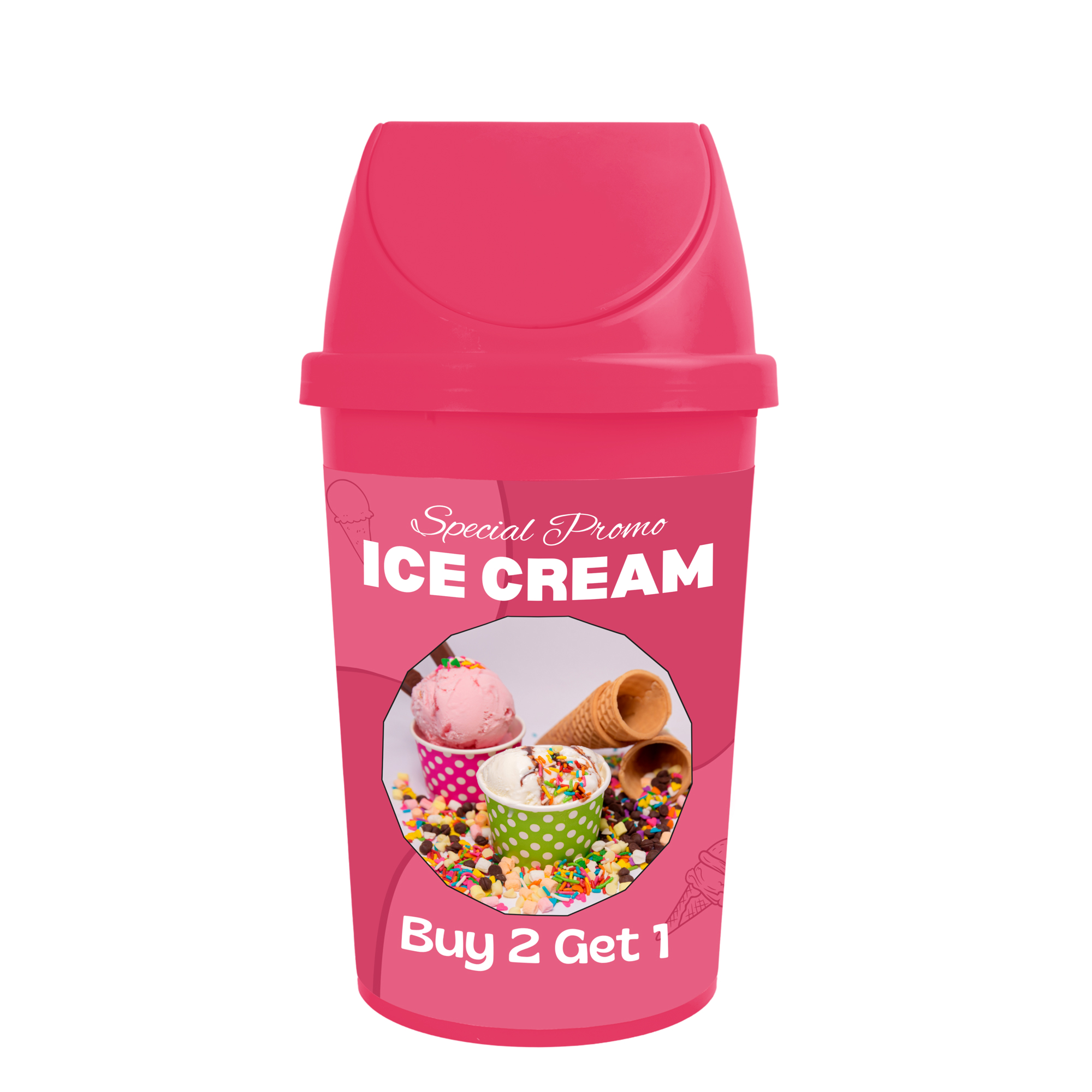 Ice Cream Cone Trash Cans - Sweet Treat Waste Disposal