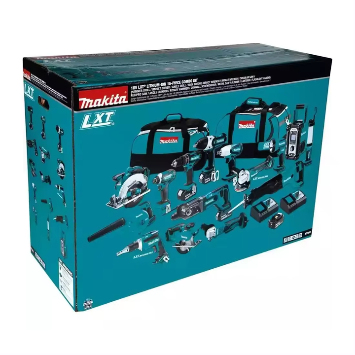 "Makita 18V LXT Lithium-Ion Cordless 15-Pc. Combo Kit | Complete Power ...