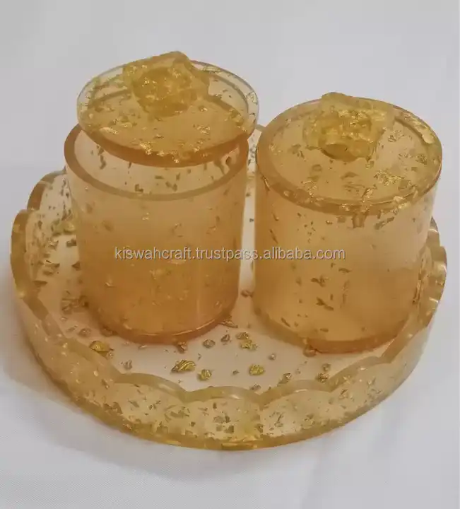 Design Acrylic Resin Container Set Food Storage & Container With Golden ...
