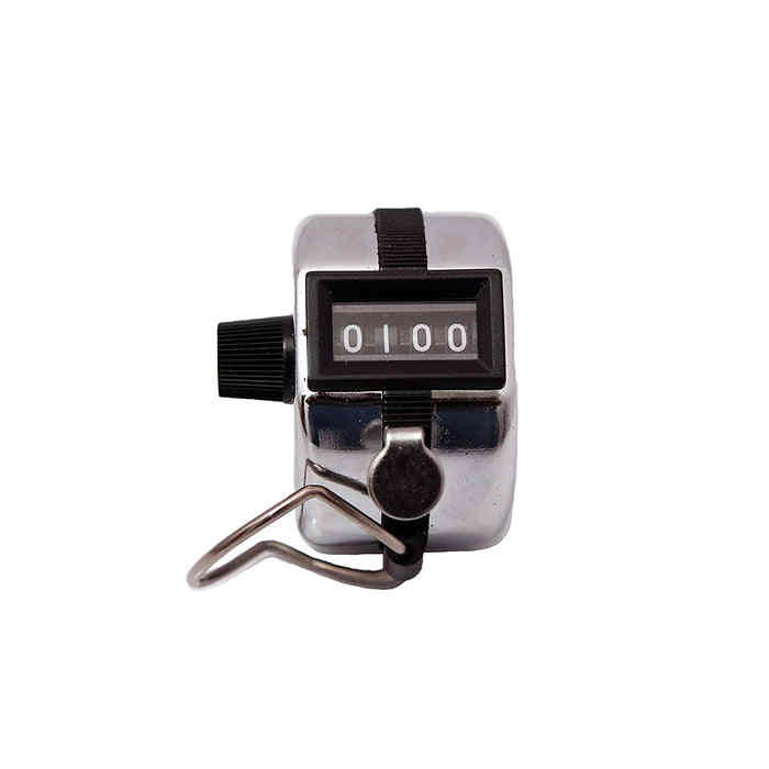 Handheld Tally Counter Finger Ring Mechanical Clicker Silver Digit ...