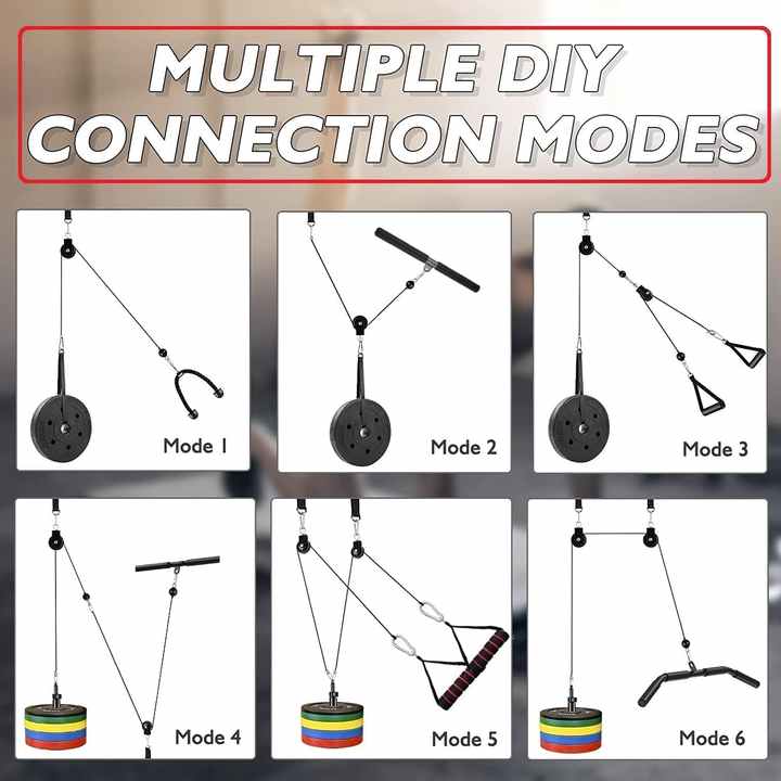 Cable Pulley System for Exercise LAT Pulldown Fitness Pro DIY Weight ...