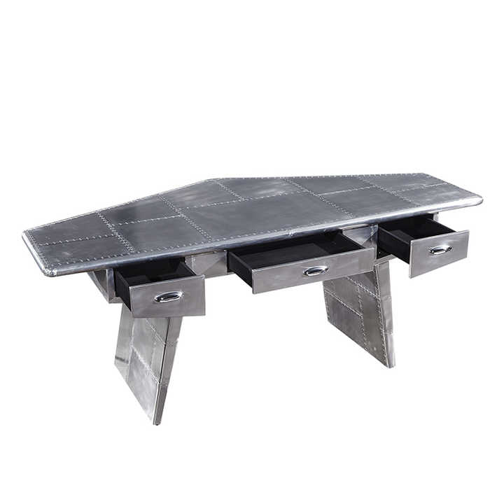 Aluminium Fighter Jet Styled Aviator Wing Desk Mid-Century Industrial ...