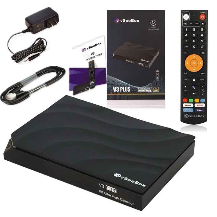 NEW 2025 Latest vSeeBox V3 Pro plus v2 Bundle with Voice Control Remote ...