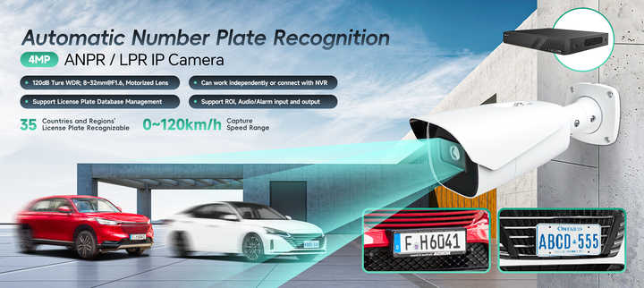 NDAA Compliant 4MP ANPR Automatic Number Plate Recognition IP Camera,LPR License Plate ...