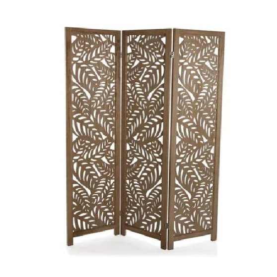 Wooden Partition in Net Floral Design Covered Room Divider Wooden Room ...
