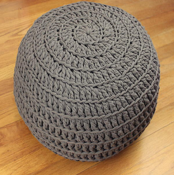Cotton Macrame Pouf Stool Handwoven Crochet Pouf Ottoman for Living ...
