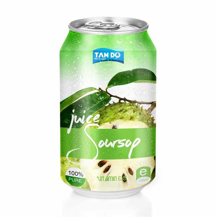 330ml Canned Fruit Juice Drink Soursop Flavor TANDO Vietnam OEM Private ...