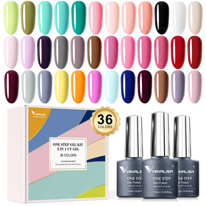 Venalisa 3in1 UV Nail Gel Polish Enamel Kit - 36 Colors
