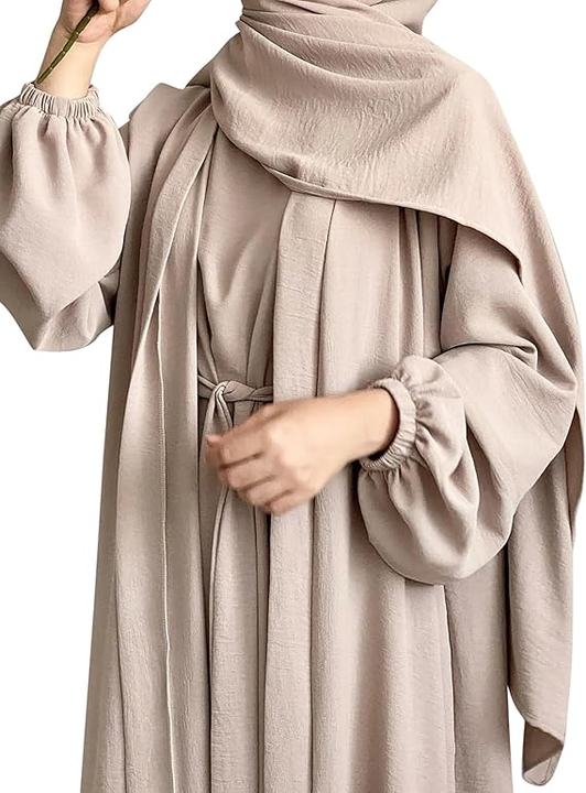 2025 New Abaya Designs Solid Color Double-Sided Wear Abaya Dubai Islamic Clothing Chiffon ...