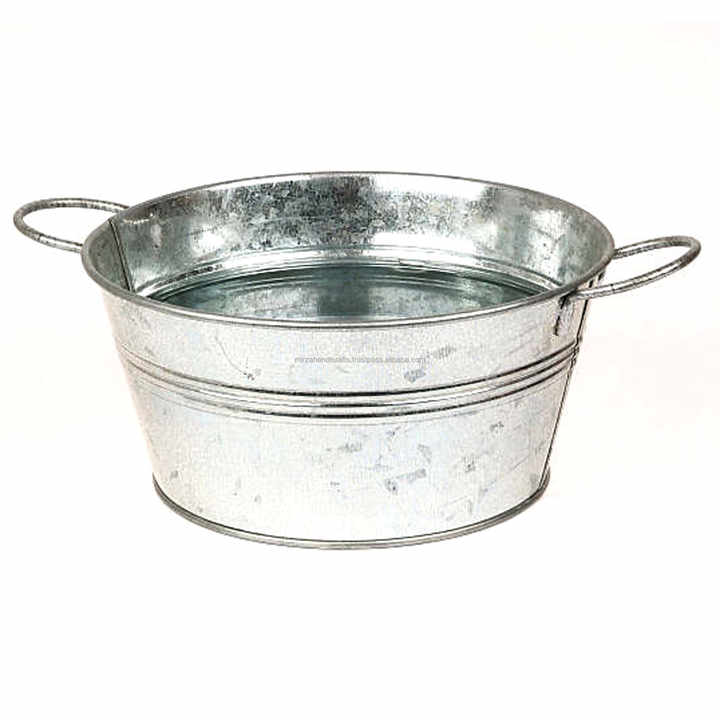 Galvanized Oval Boat Shape Ice Bucket - Perfect for Parties