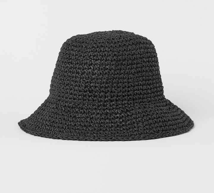 Summer Must-Have Black Raffia Crochet Bucket Hat by Bao Minh
