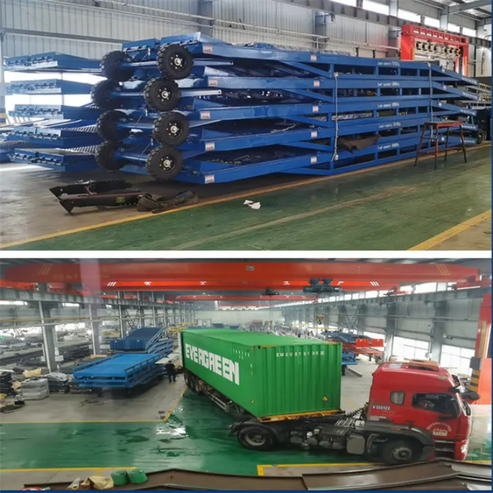 Three-Point 3t 8t 20t Ramp Unloading Height Adjustable Forklift Ramp Mobile Loading Ramp ...