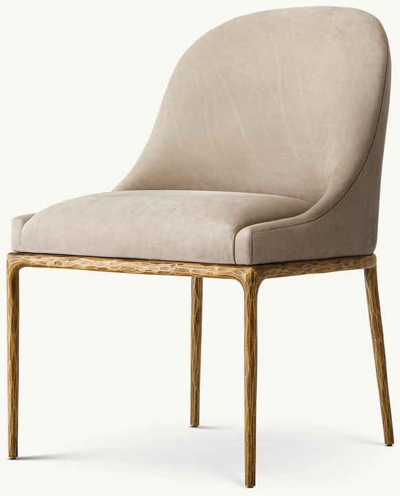 Customizable Thaddeus Rustic Hand-Forged Metal Base Linen Fabric ...