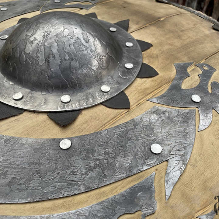 Viking Shield Ragnar Medieval Design Handmade Battle Worn Craft Knives ...