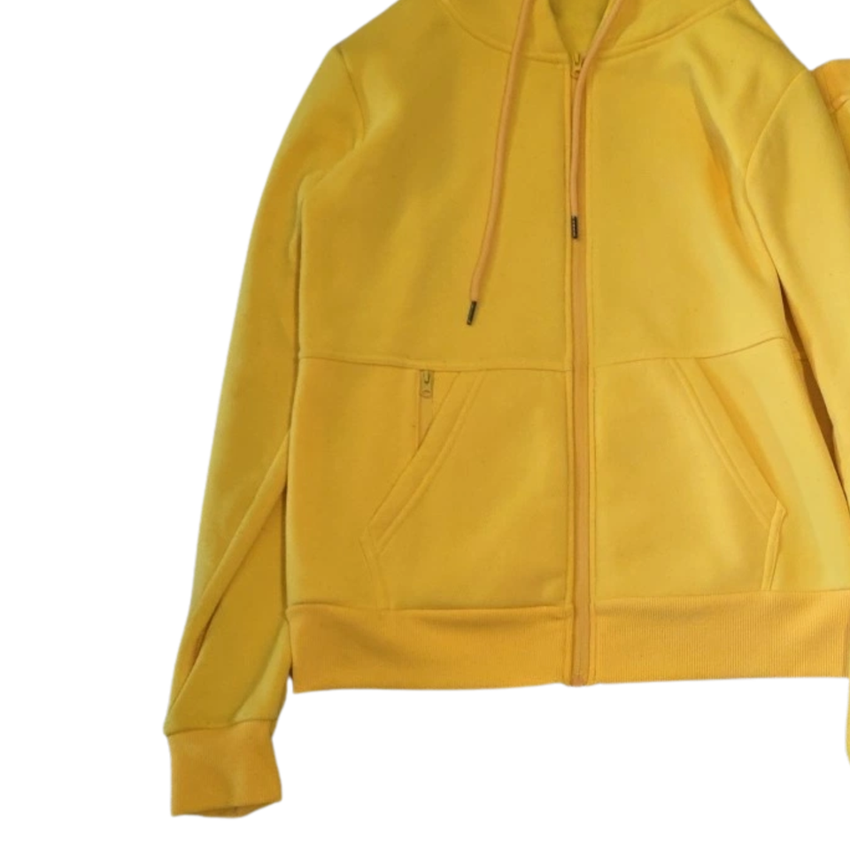 HULKGRIP SPORTS Unisex Yellow Fleece 100% Cotton Loose Tracksuit Set ...