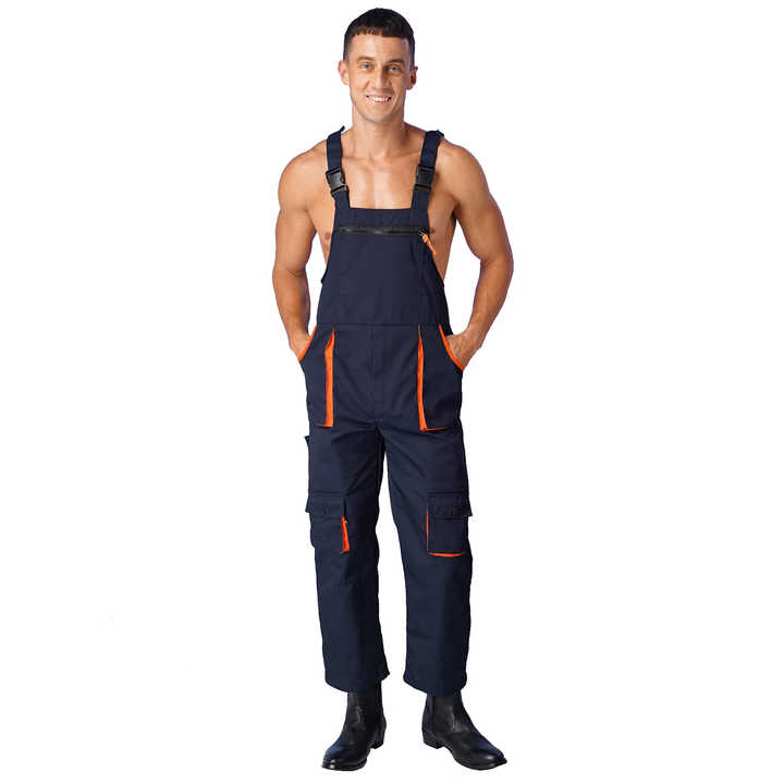 Industrial Safety Workwear Bib Multi Pockets Reflective Workwear ...