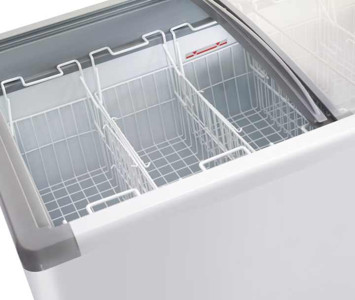 Single-Temperature LED Deep Smart Freeze Glass Door Horizontal Freezer ...