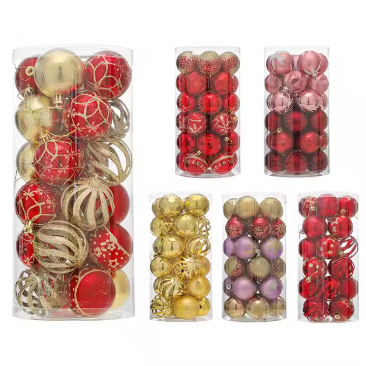 Longstar Xmas Decor Painted Plastic Christmas Ball 24pcs 6cm Christmas ...