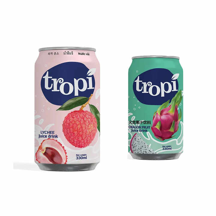 Wholesale|OEM Pure Fruit Juice Drink 330ml Can from Vietnam - TROPI ...