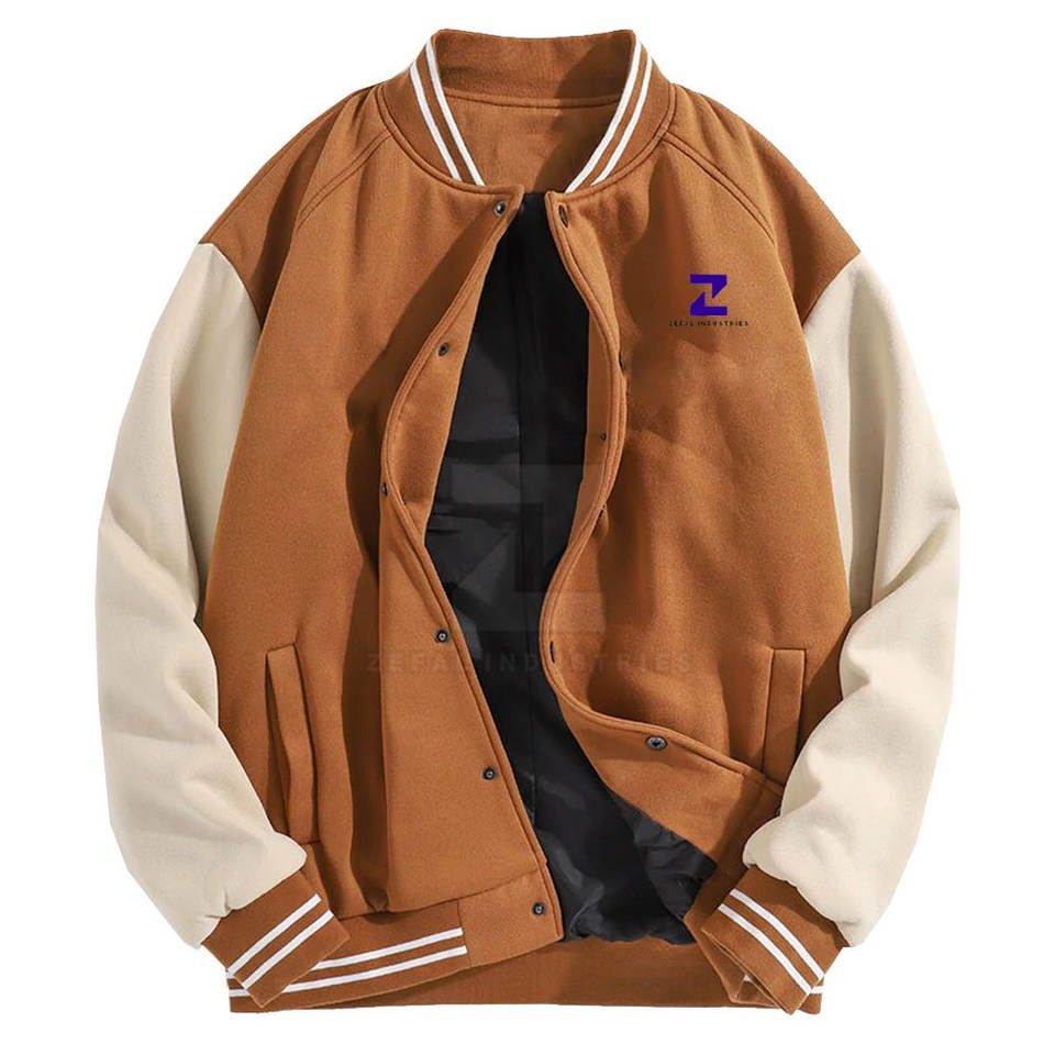 Men's Casual Fashion Letterman Jacket Customized Logo Stand Collar ...