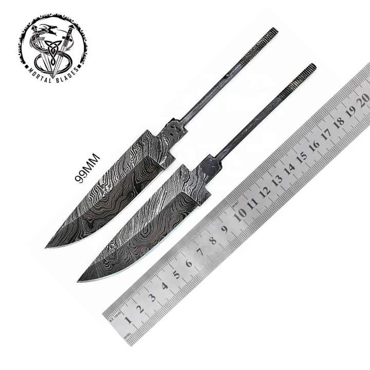Custom Handmade Damascus Steel Knife Blanks - 1095 High Carbon, Full ...