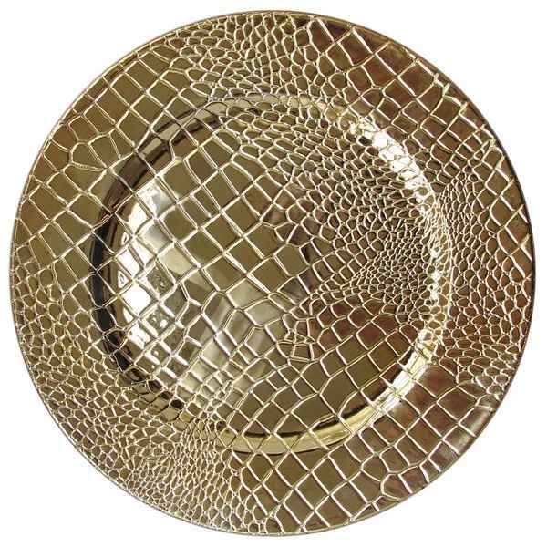 Premium artisan made metal charger plated with classic look for upscale ...