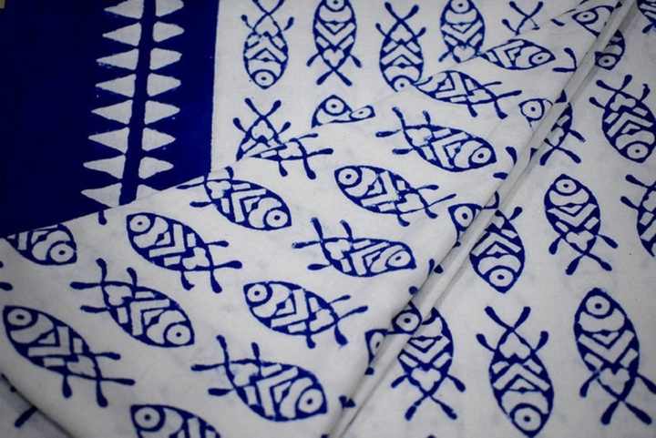 Wholesale and Manufacturing Blue Color Print Fish Design Handmade Block ...