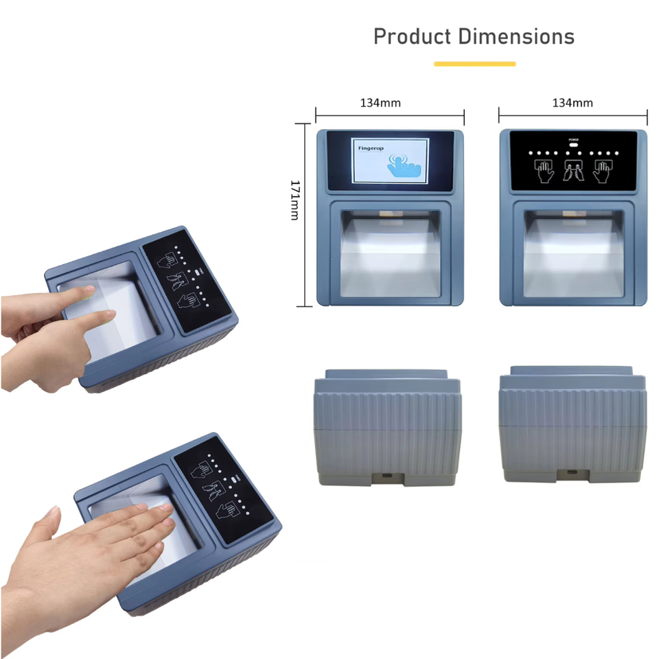 USB Biometric Fingerprint Scanner Ten Finger Capture Device High ...