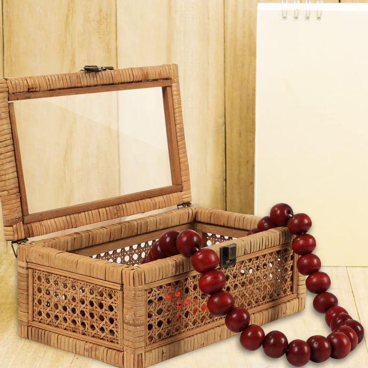 Natural Vintage Rattan & Cane Box with Lid - Lavihex Co., Ltd