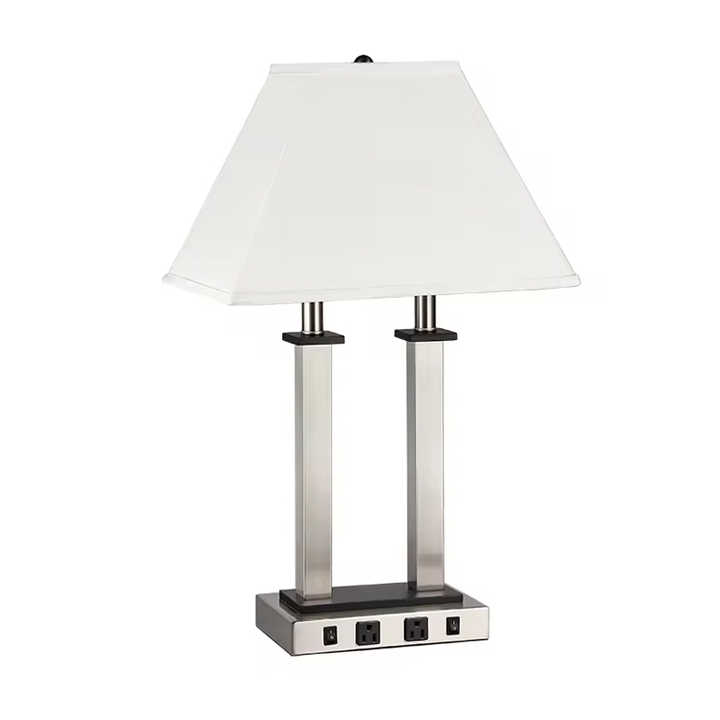 Hotel Table Lamp with Power Outlet and USB - Modern Design