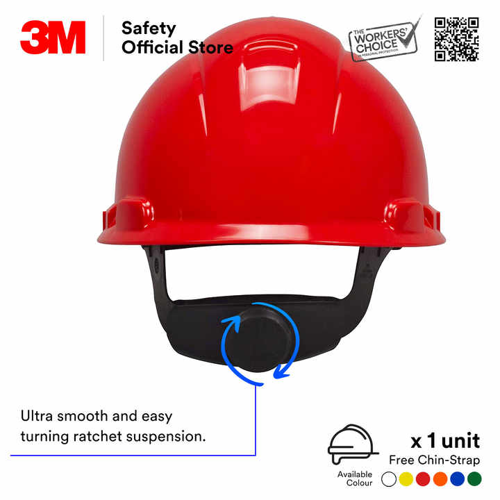 3M safety helmet H-700R RATCHET SUSPENSION INCLUDING CHIN STRAP ...