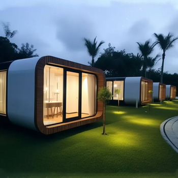 High Quality 20ft 40ft prefab pod full Furnished villa apple cabin ...