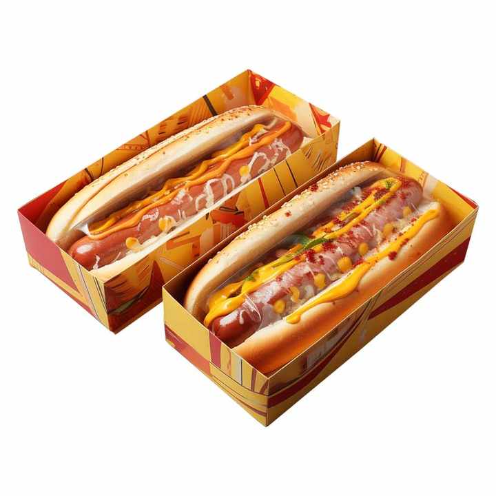 Custom Portable Food Kraft Hot Dog Box - Deep & Large