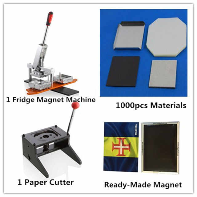80*53mm Manual DIY Rectangle Fridge Magnet Maker Machine + Paper Cutter ...