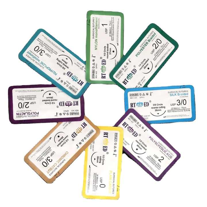 Natural Suture Black Braided Silk - RTMED Surgical Sutures