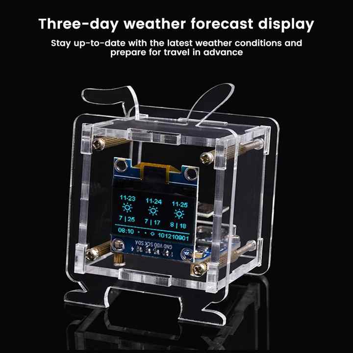 ESP8266 Mini Electronic Clock DIY Kit 0.96-inch OLED Display Supports 2 ...
