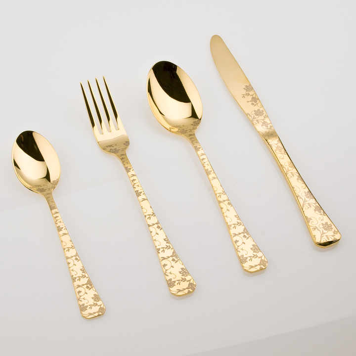 Fancy Modern Dining Table Sets Bamboo Twist Handle Cutlery Set Royal ...